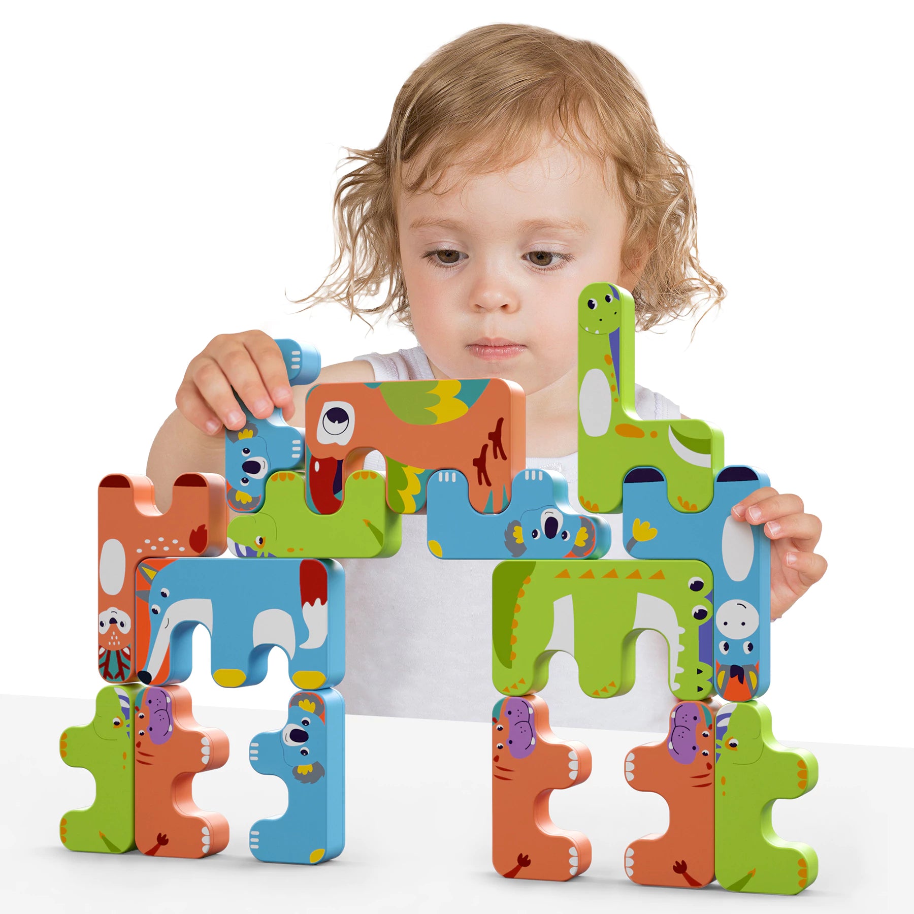 Animal Figures Stacking Toy Blocks Set - Tumama Kids